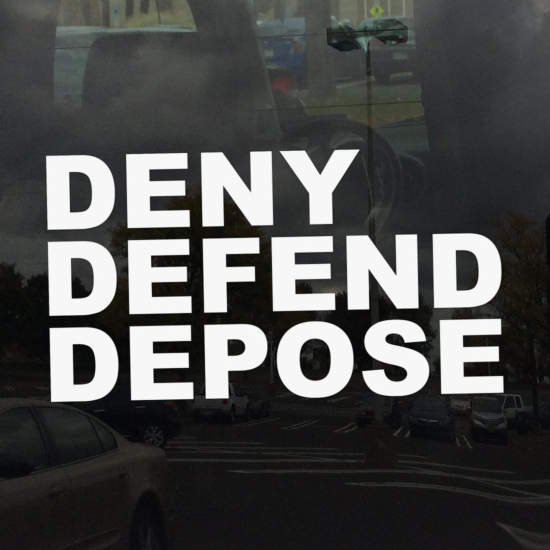 Deny Defend Depose Bold Text Vinyl Decal for Cars, Laptops, and Windows ...