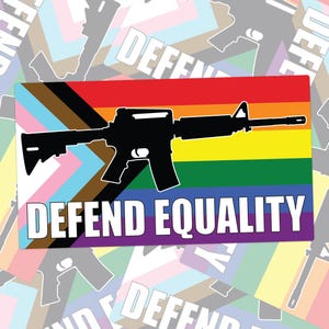 Defend Equality Pride Flag Decal – LGBTQ+ Vinyl Sticker for Cars ...