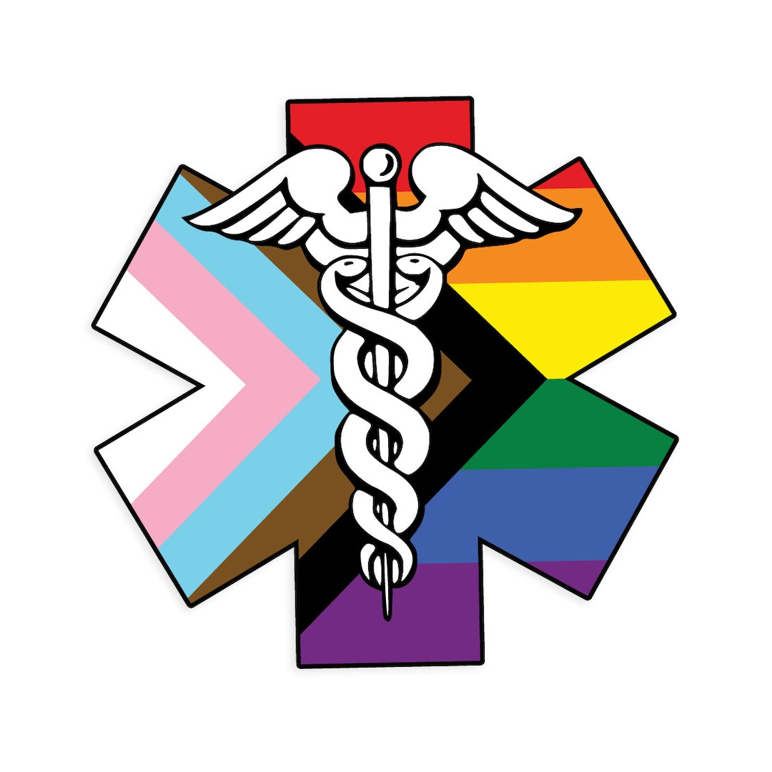 Caduceus Progress Pride Flag LGBTQ POC Transgender Flag Medical ...