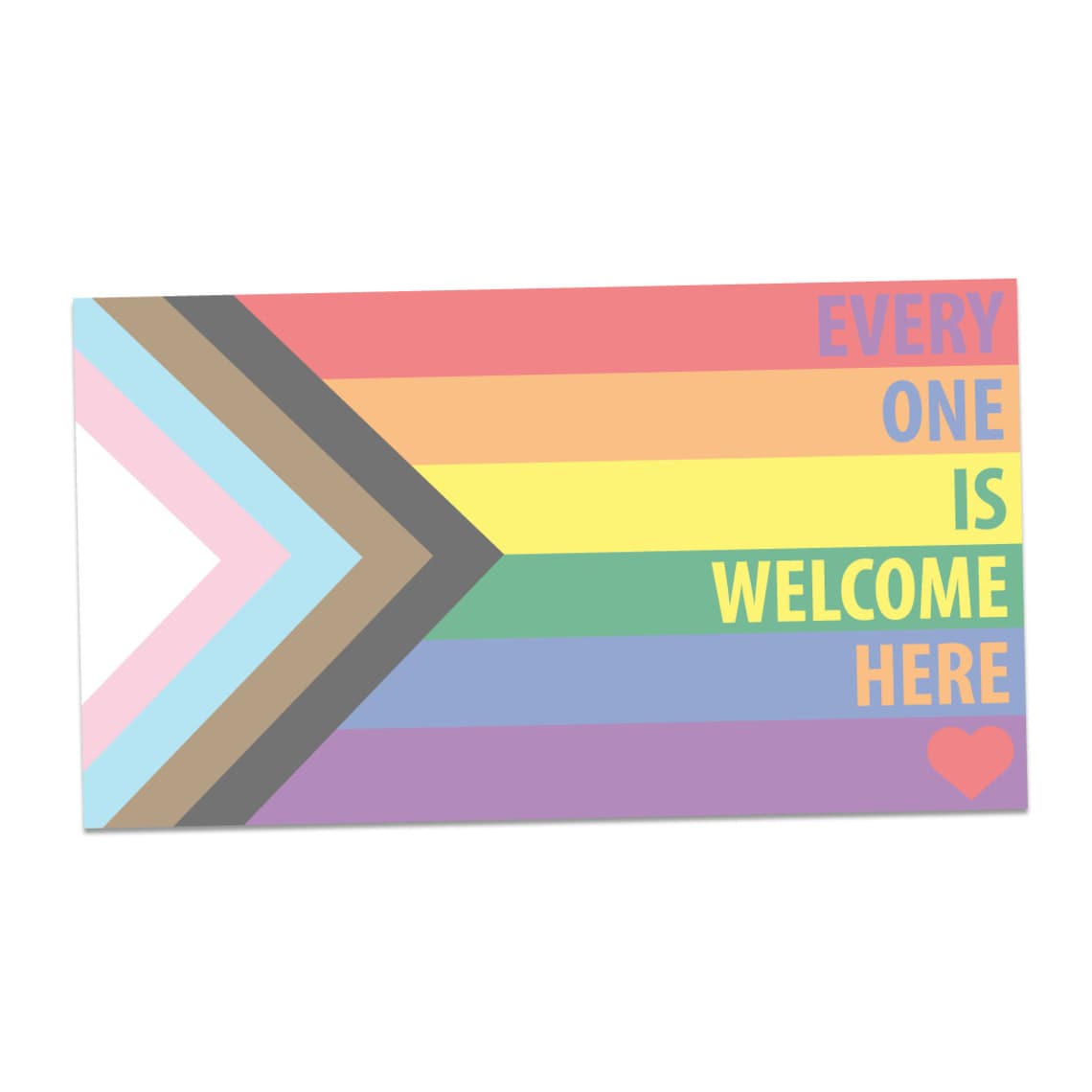 Rainbow Every One is Welcome Here Progress Pride Flag LGBTQ - Etsy