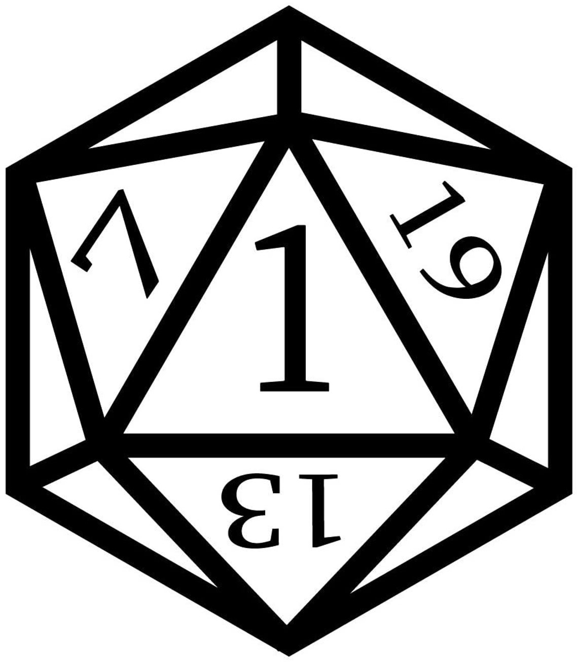 D20 Dice Art Critical Failure Rolled a 1 Crit Tabletop RPG Die - Vinyl ...