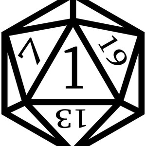 D20 Dice Art Critical Failure Rolled a 1 Crit Tabletop RPG Die - Vinyl ...