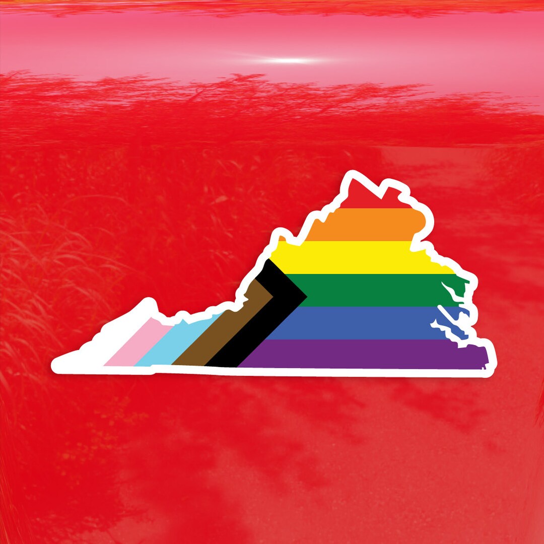 Virginia State Shape Progress Pride Flag LGBTQ POC Transgender Flag ...
