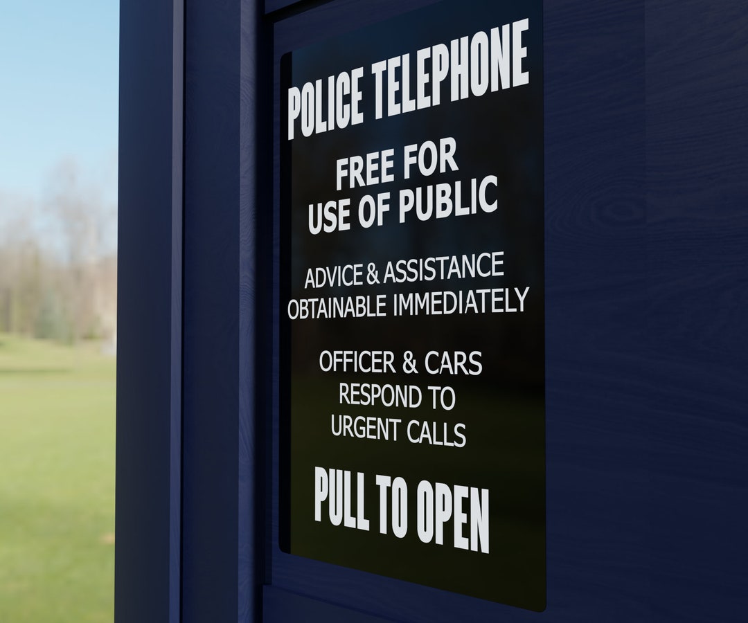 New Police Telephone Box Sign - 15 Inch by 10 Inch Aluminum Police ...