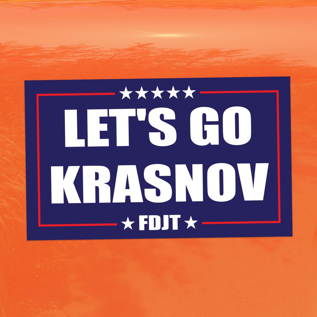 Let's Go Krasnov - FDJT Protest Bumper Sticker - Activism Vinyl Decal ...