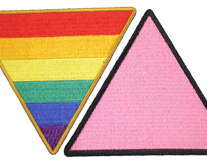 2 Pack Savings! Pink Triangle and LGBTQ Rainbow Pride Flag Triangle - 4 ...