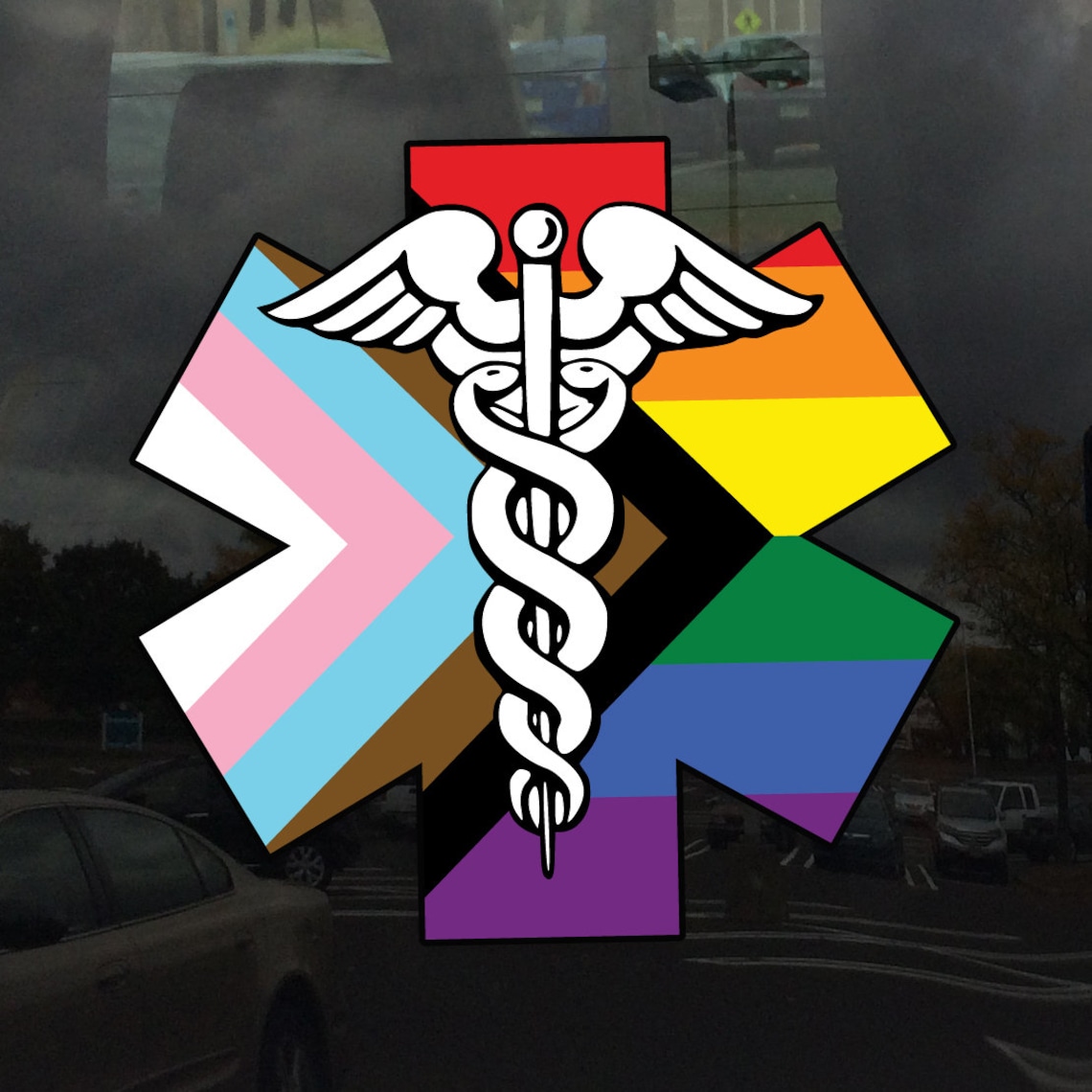 Caduceus Progress Pride Flag LGBTQ POC Transgender Flag - Etsy