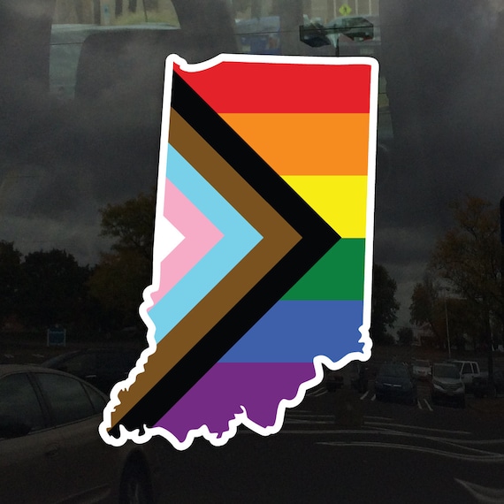 Indiana State Shape Progress Pride Flag LGBTQ POC Transgender - Etsy