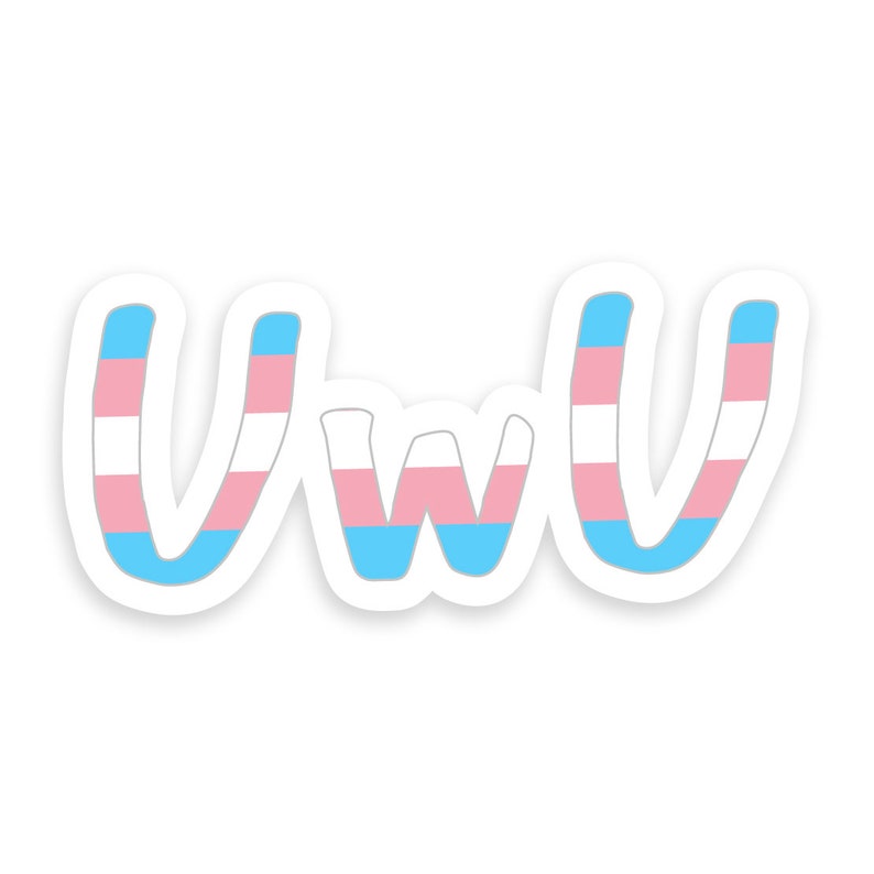 Uwu Transgender Pride Flag Vibrant Color Vinyl Decal Sticker - Etsy
