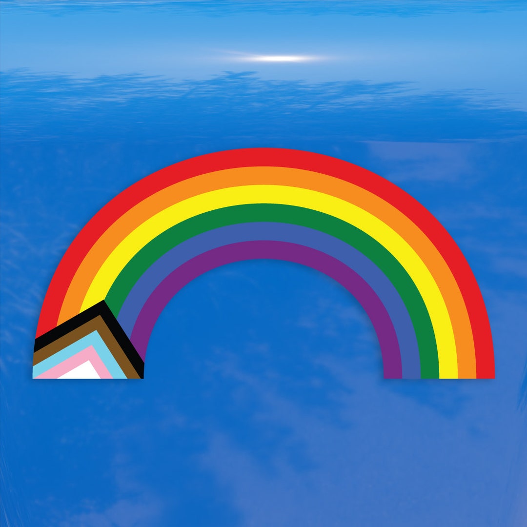 Rainbow Shape Progress Pride Flag LGBTQ POC Transgender Flag - Vibrant ...