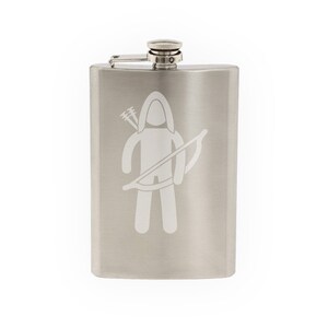 Medieval Stickman 2 Hooded Archer Bow and Arrow Etched 8 Oz Stainless ...