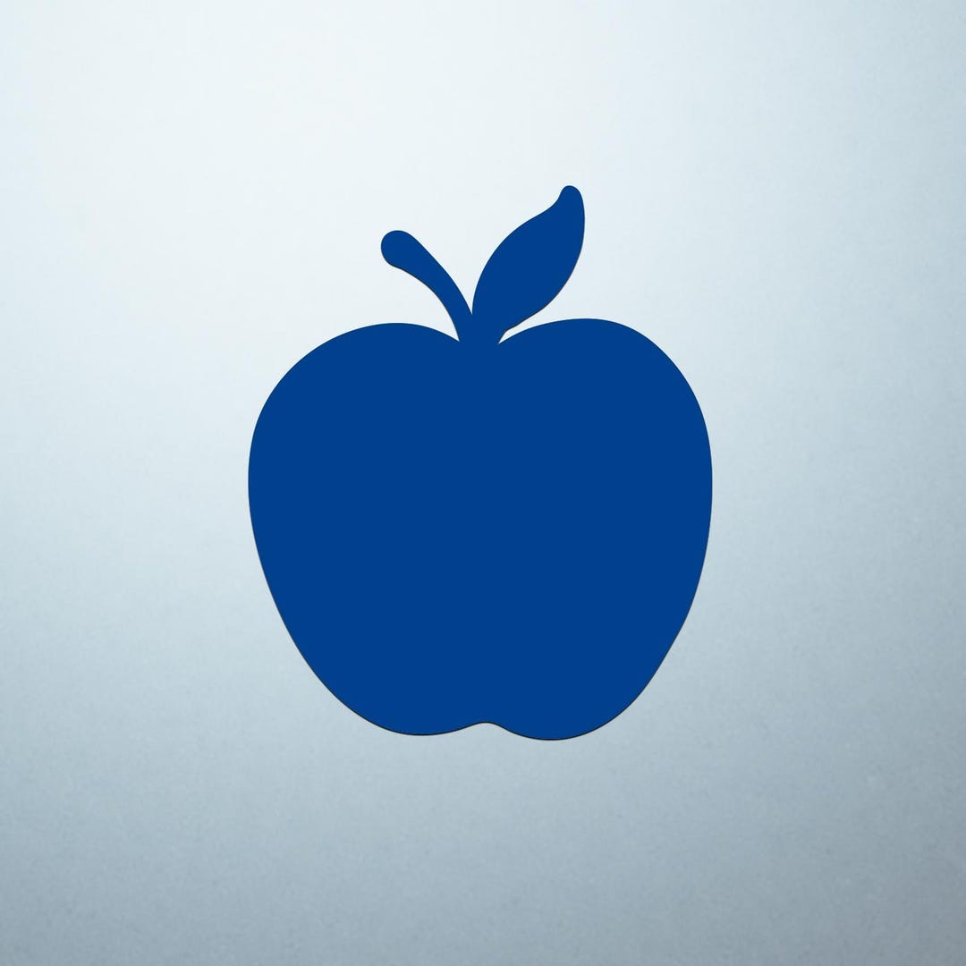Blue Apple Shaped Logo Cover Decal – Vinyl Sticker for Laptops ...