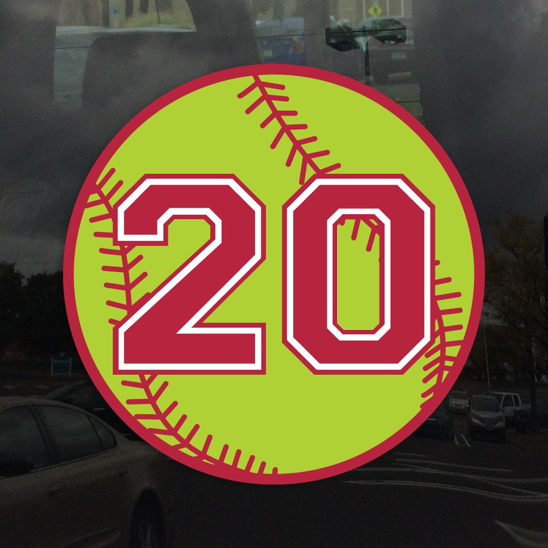 Custom Jersey Number Softball Team Logo - Vibrant Color Vinyl Decal ...