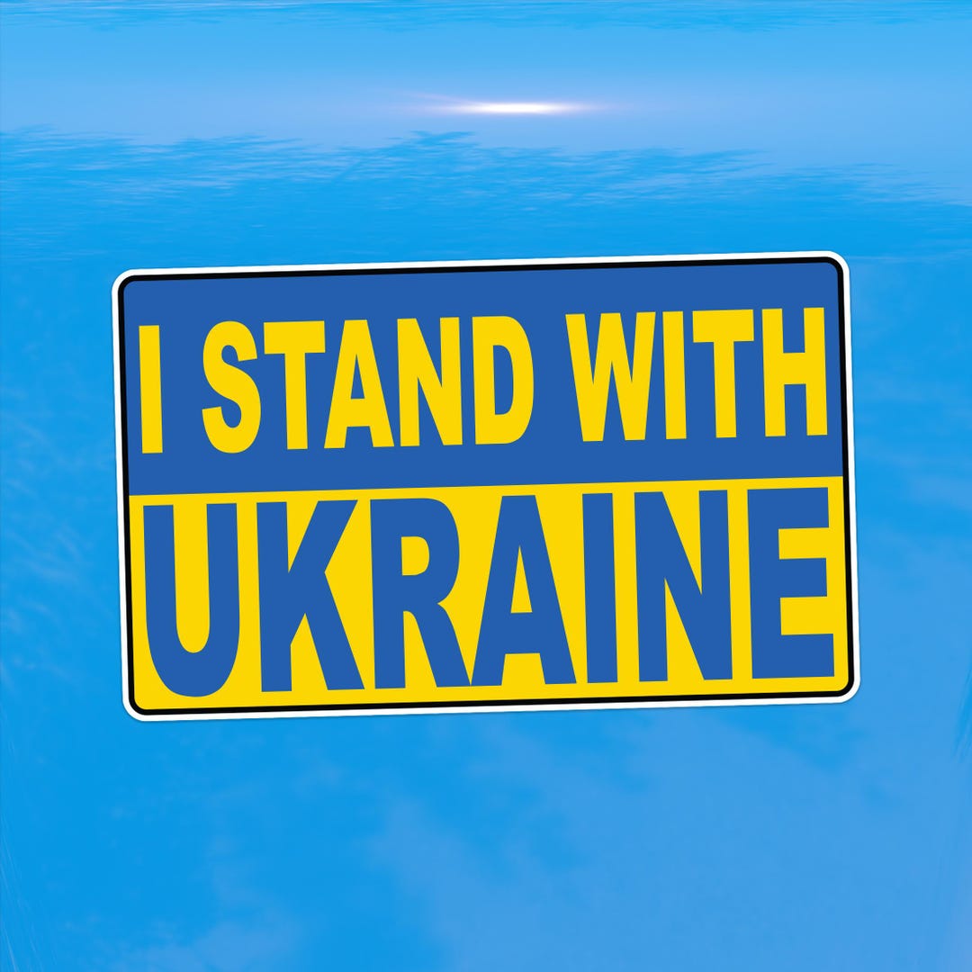 I Stand With Ukraine Flag - Ukraine Support - Vinyl Sticker for Cars ...