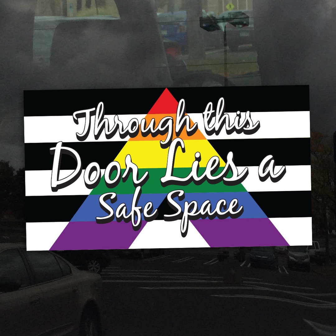 Through This Door Lies a Safe Space Pride Flag LGBTQIA+ - Vibrant Color ...