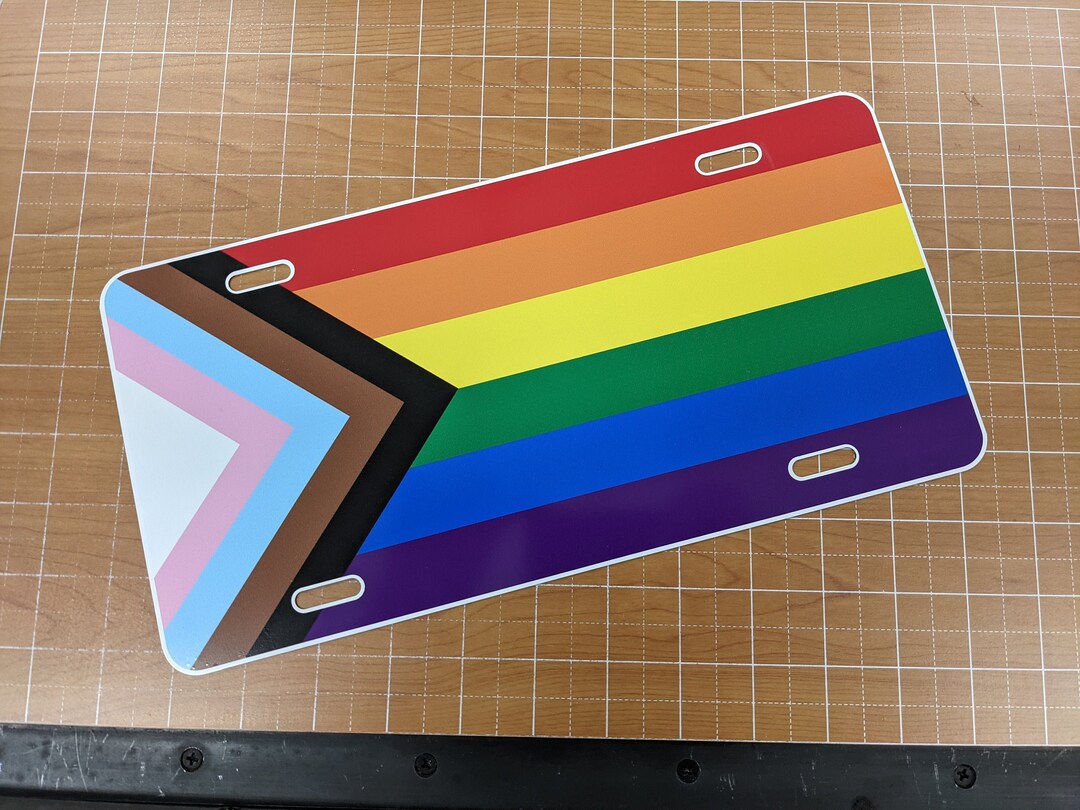 Progress Pride Flag LGBTQ POC Transgender Flag - Vibrant Color Aluminum ...