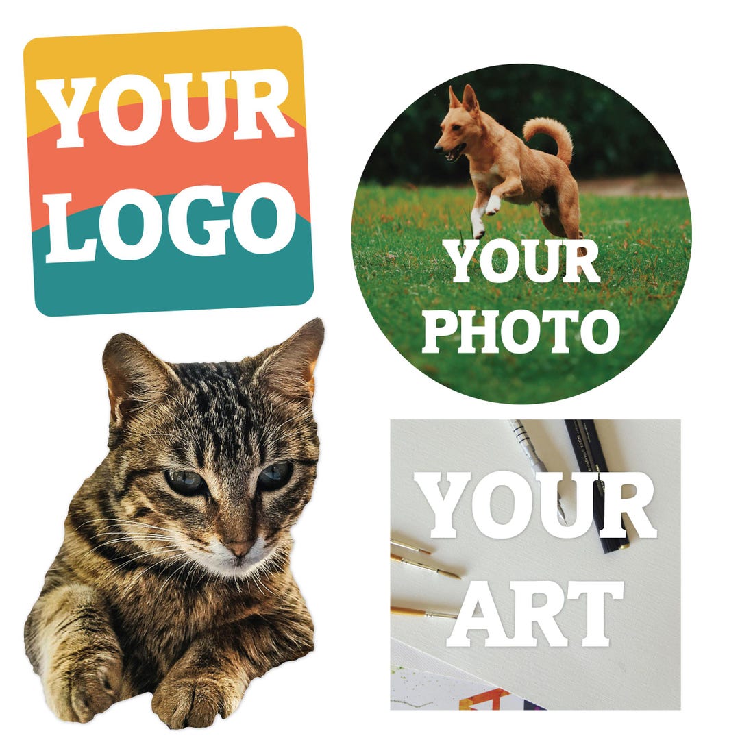 Custom Full Color Vinyl Stickers – Upload Your Own Image – Waterproof ...