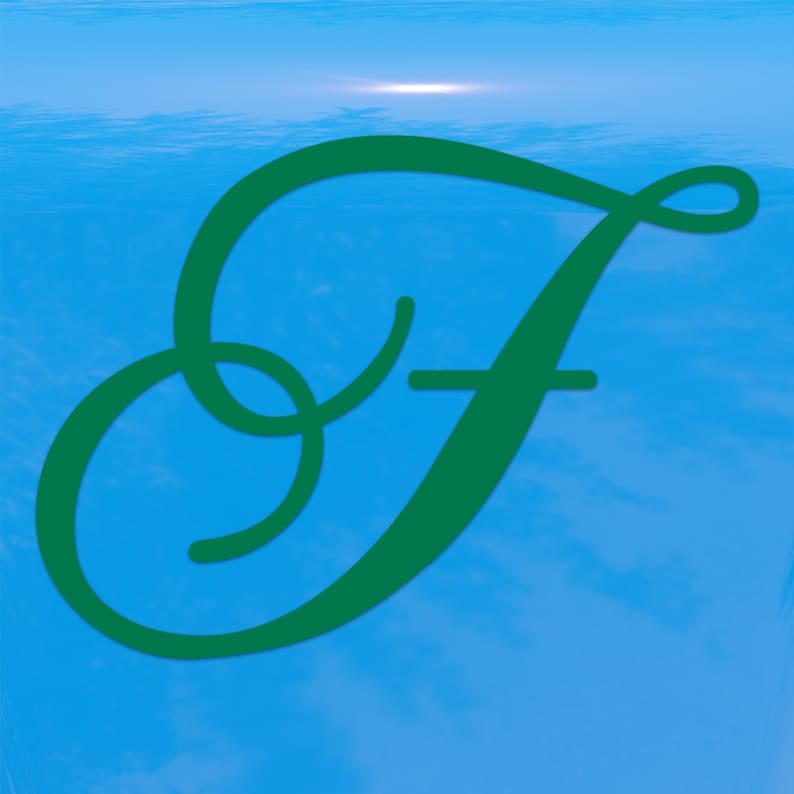 Script Letter F Initial Sticker – Elegant Cursive Monogram Vinyl Decal ...