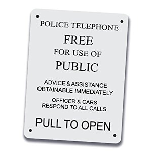 Police Telephone Box Sign 12 Inch by 9 Inch Aluminum Police - Etsy