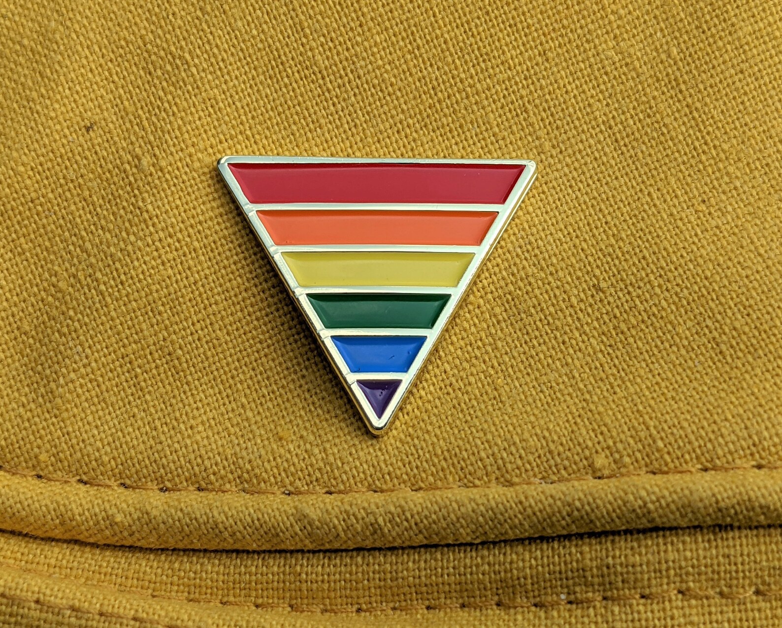 Rainbow Pride Flag Triangle Gold Plated - Enamel Lapel or Fabric Pin - Etsy