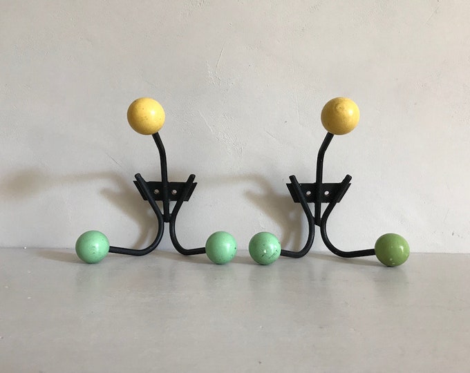 Set of 2 Mid Century Atomic Coat Hooks, Retro Hat Racks 50s - Etsy