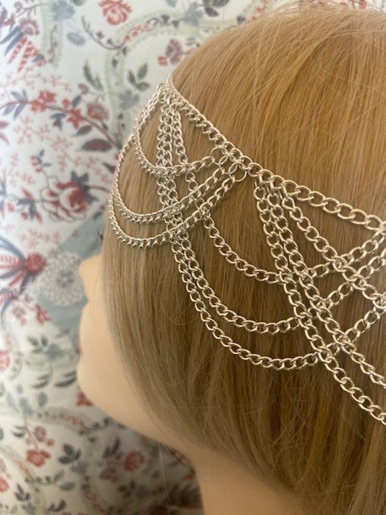 1920s Silvertone Headchain Flapper Gatsby 1920's Stye Art | Etsy