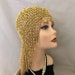 1920s Style FULLY Beaded Gold Fringe FLAPPER Head Cap Skull Headpiece ...