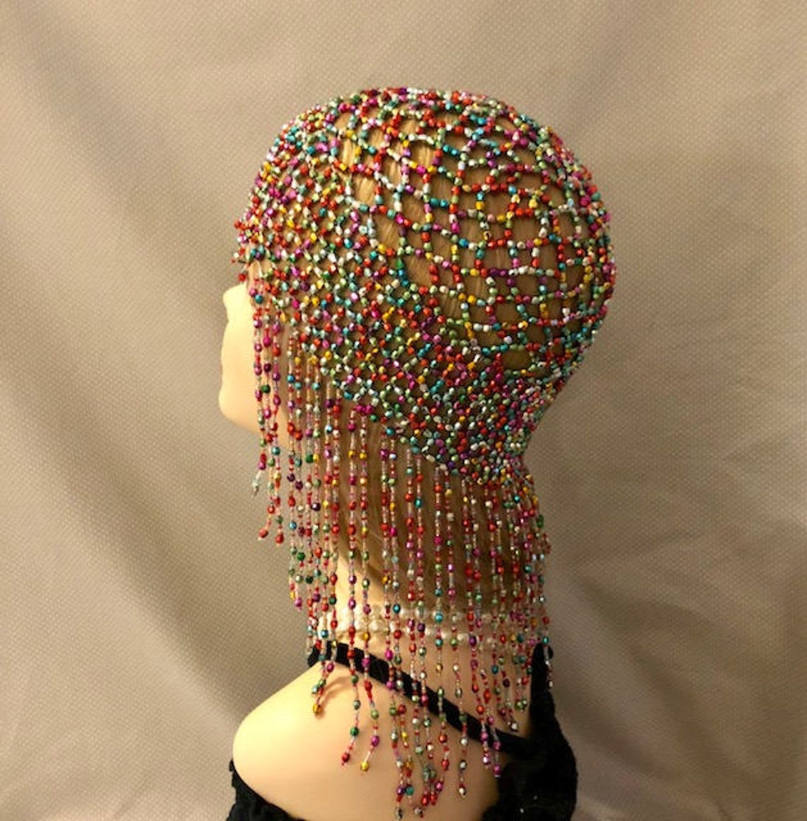 1920s Style FULLY Beaded Multi-color Mardi Gras Fringe FLAPPER | Etsy