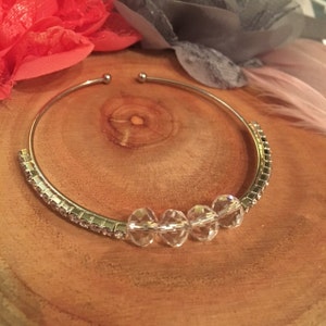 1920s Style Flapper Clear Bead Silver Rhinestone Flapper Bracelet ...