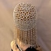 1920s Style FULLY Beaded Silver Fringe FLAPPER Head Cap Skull Headpiece ...