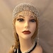 1920s Style FULLY Beaded Silver Fringe FLAPPER Head Cap Skull Headpiece ...
