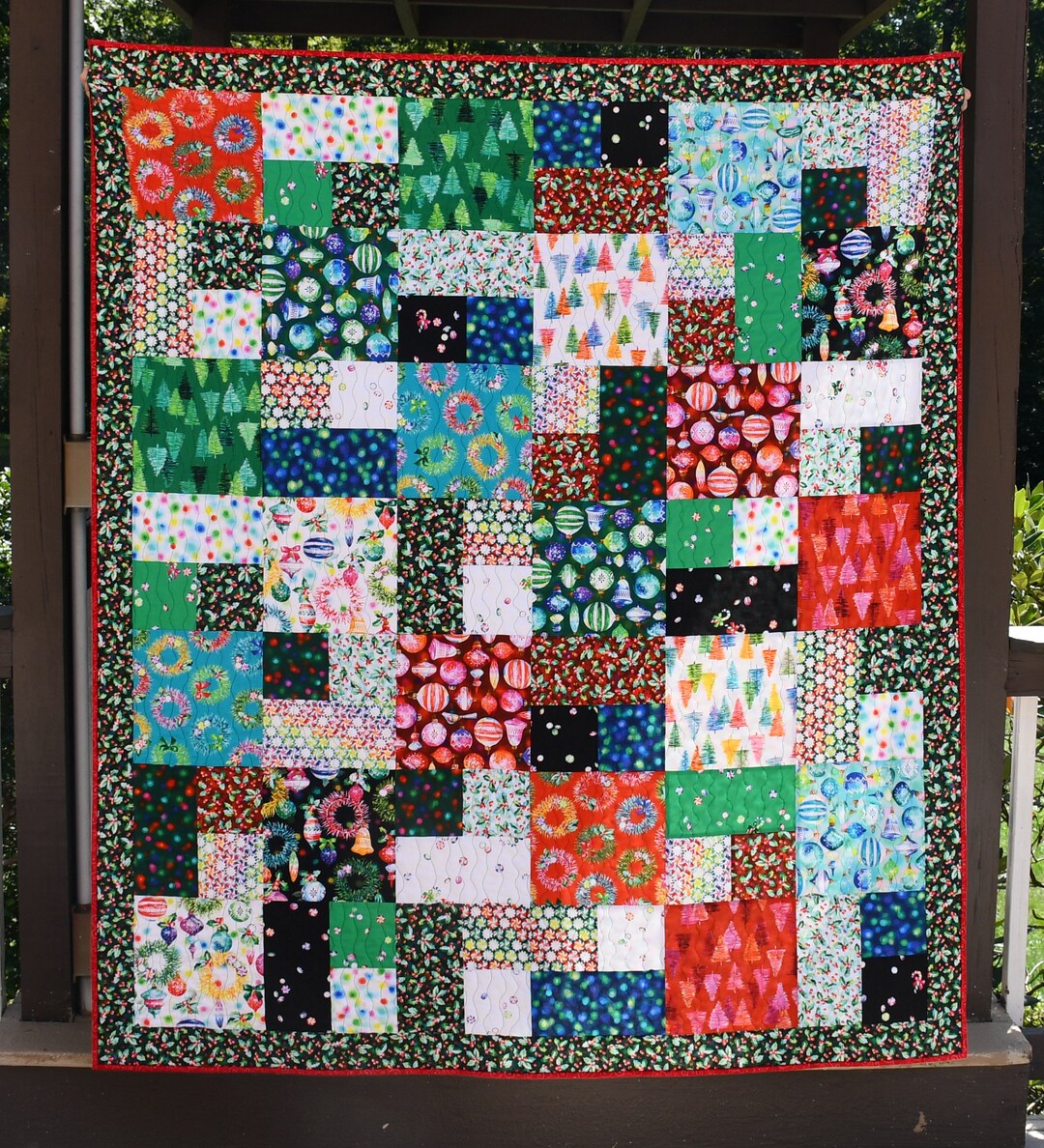 Christmas Quilt, Sofa Throw, Lap Quilt - 58" X 67" - Etsy