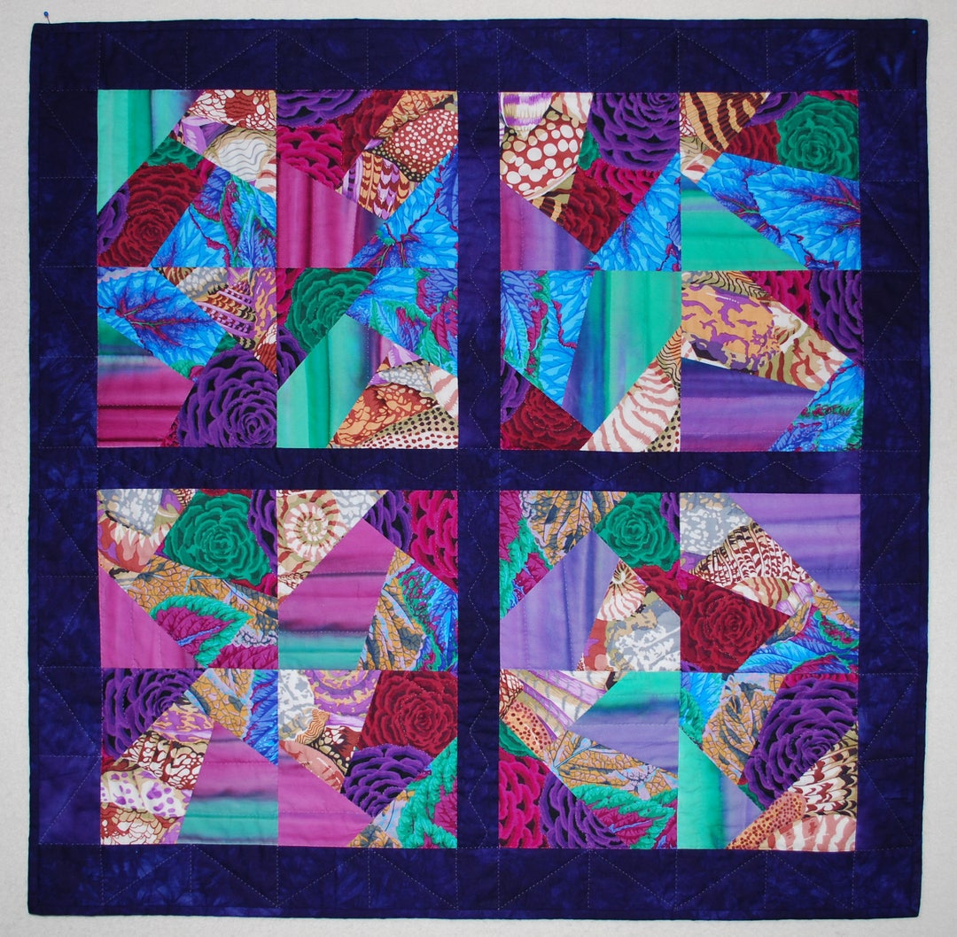 Modern Hand Quilted Wall Hanging: Kaffe Fassett Fabrics (32-1/2" X 32-1 ...