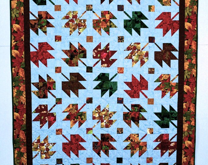 Maple Leaf Lap Quilt, Fall Lap Throw, Autumn Leaves - 45" X 60" - Etsy