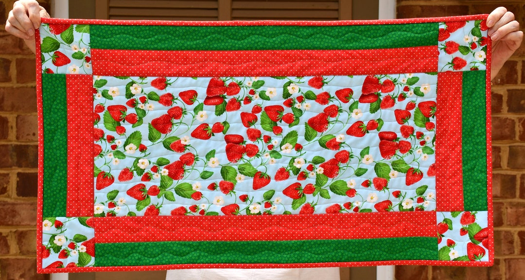 Strawberry Table Runner 19 X 38 - Etsy