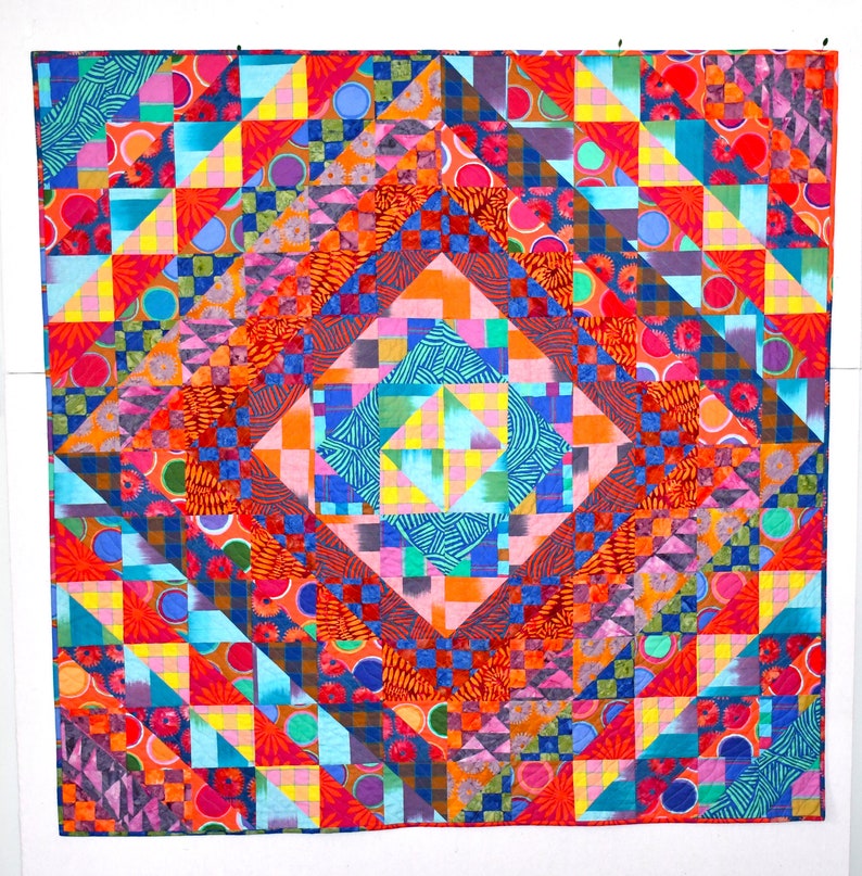 Modern Lap Quilt Kaffe Fassett Wall Hanging Table Topper - Etsy