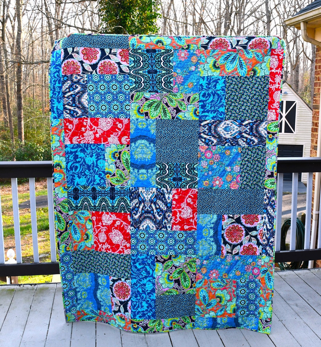 Modern Quilt, Large Lap Quilt, Sofa Throw - 54" X 70" - Etsy
