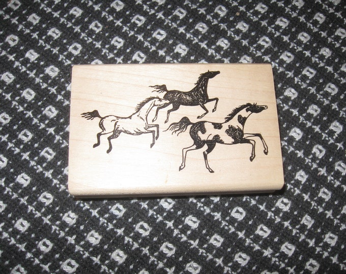 Wild Horses Rubber Stamp / Artwork by Judy Duke, B & J's Art Stamps ...