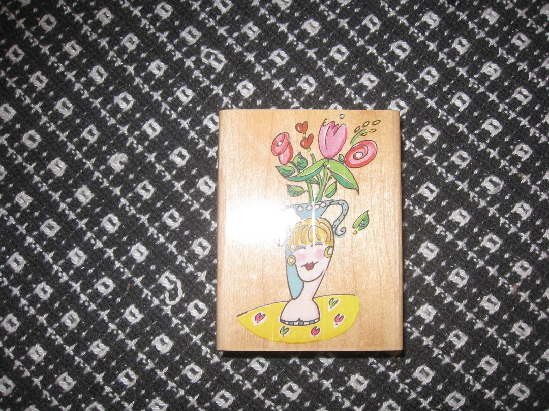 Face Vase Rubber Stamp 50-112 / Marna; Stampa Rosa, Santa Rose, CA ...