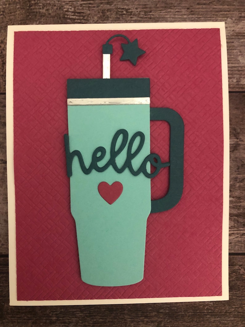 Happy Hello Stanley Water Tumbler - Handmade Card - Etsy