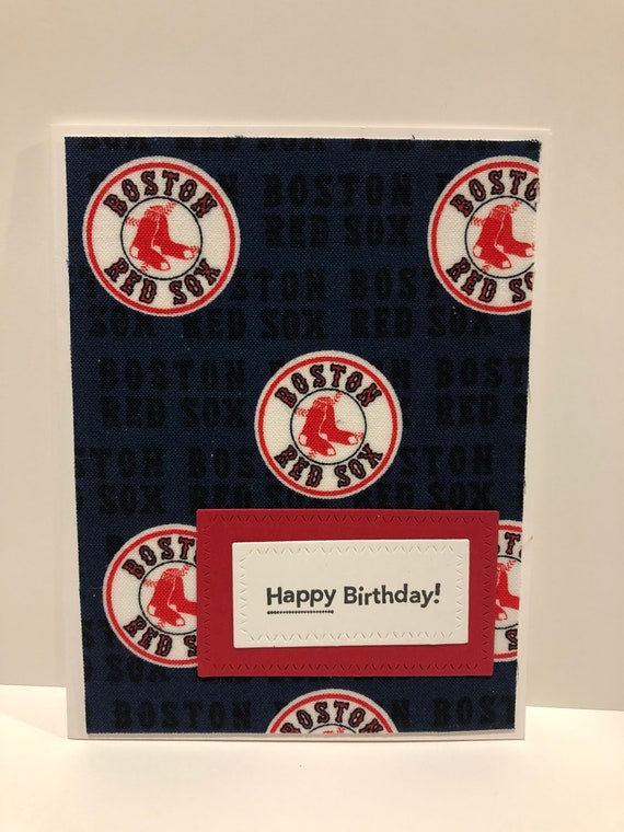 Handmade Birthday Card Boston Red Sox Baseball | Etsy