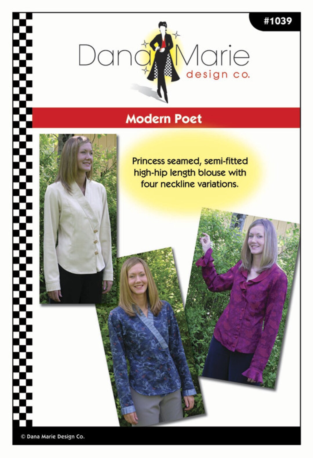 Modern Poet Blouse - Princess Seamed - Sewing Pattern - Multi Sized ...