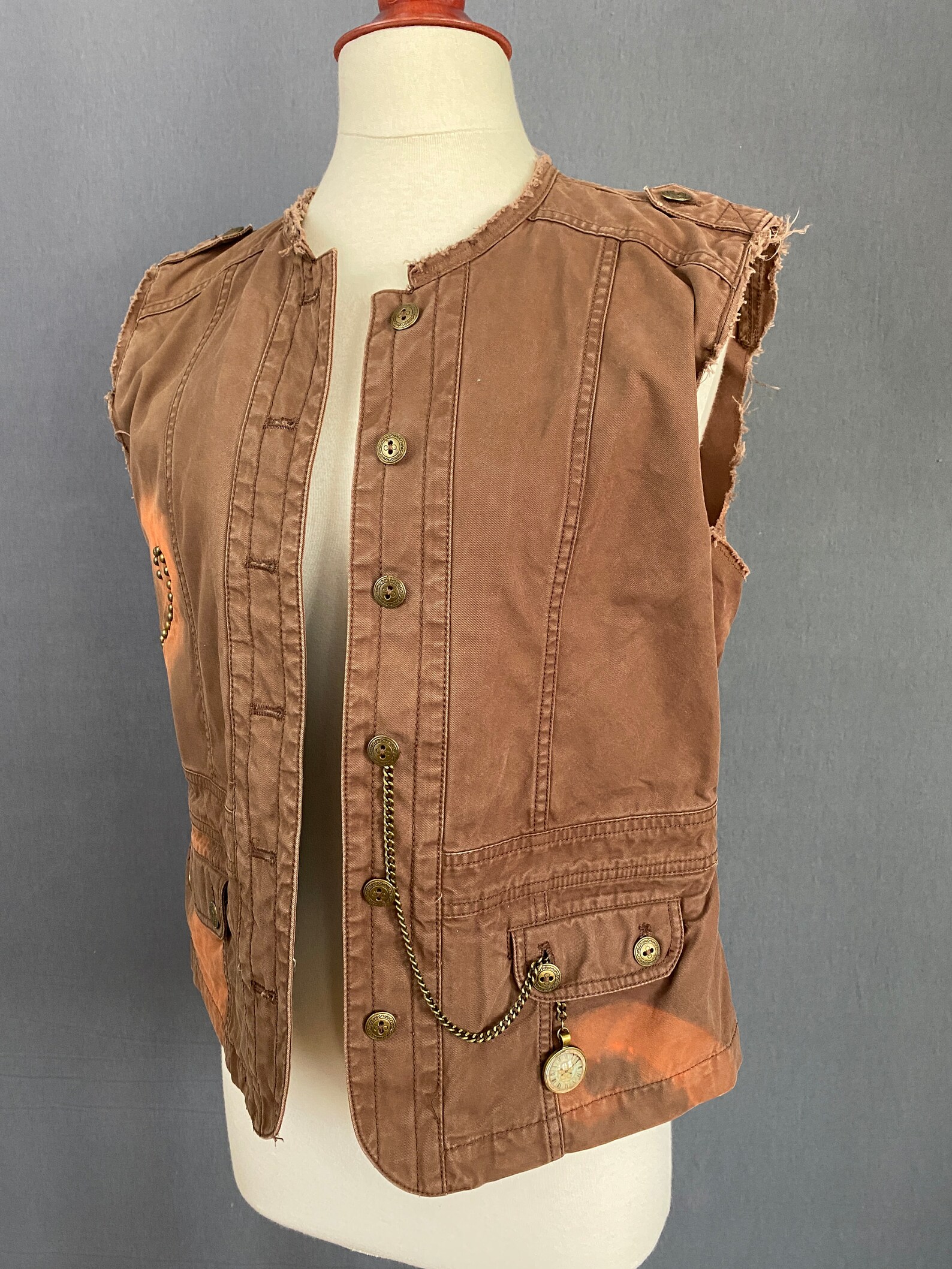 Steampunk Vest W/ Octopus Tentacles in Bleach - Steampunk Waistcoat ...