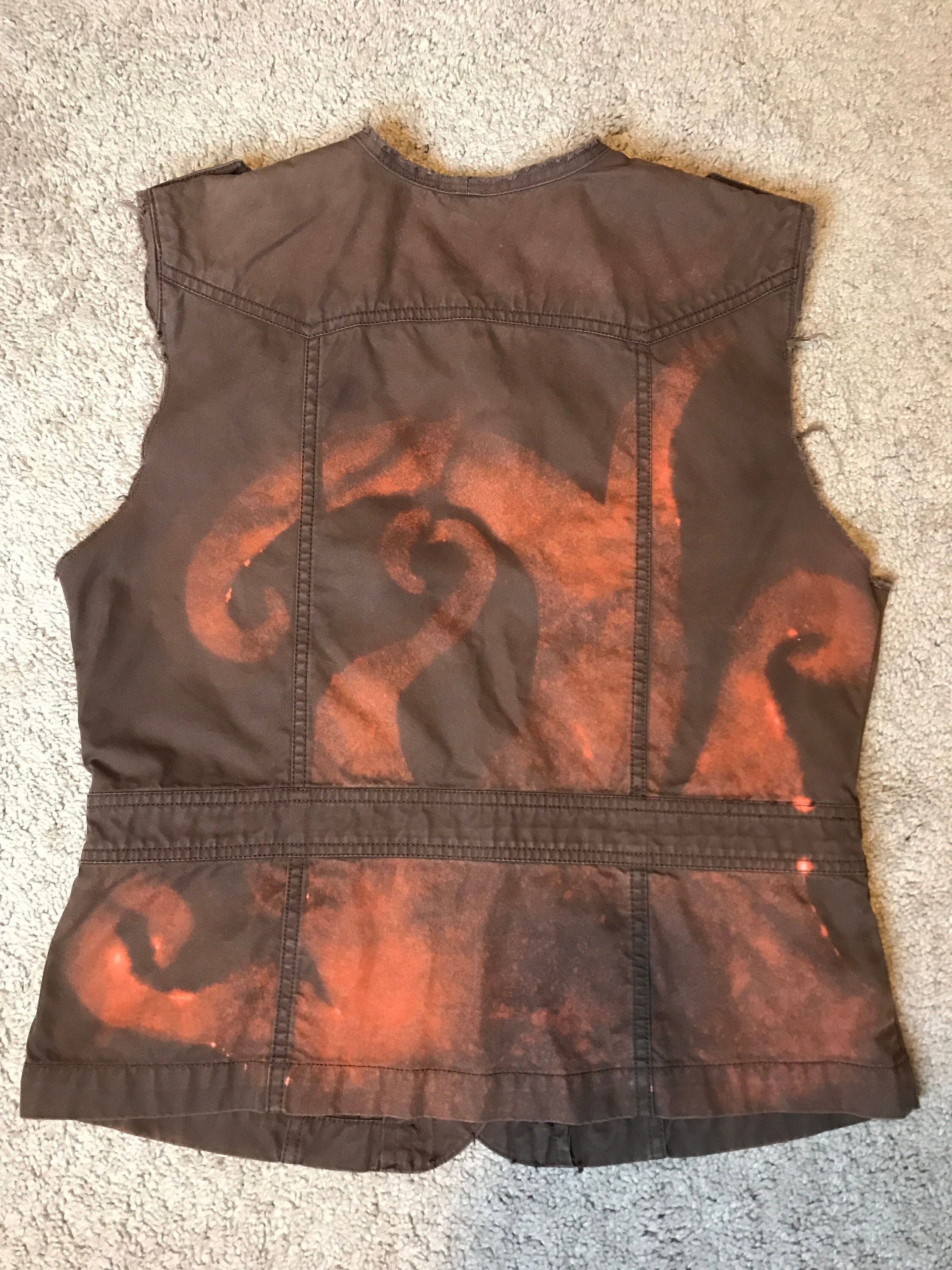 Steampunk Vest W/ Octopus Tentacles in Bleach - Steampunk Waistcoat ...