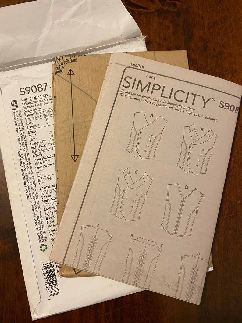 Simplicity S9087 Costume Sewing Pattern UNCUT Steampunk Corset Vest US ...
