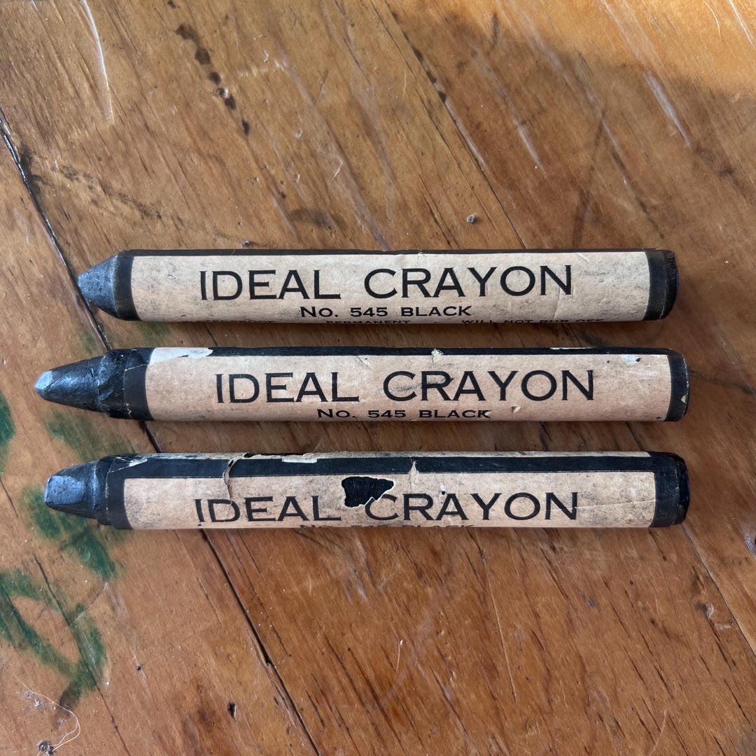 Vintage Ideal Black Crayons - Etsy
