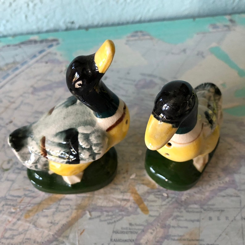 Mallard Duck Salt & Pepper Shaker Farm Country Kitsch | Etsy