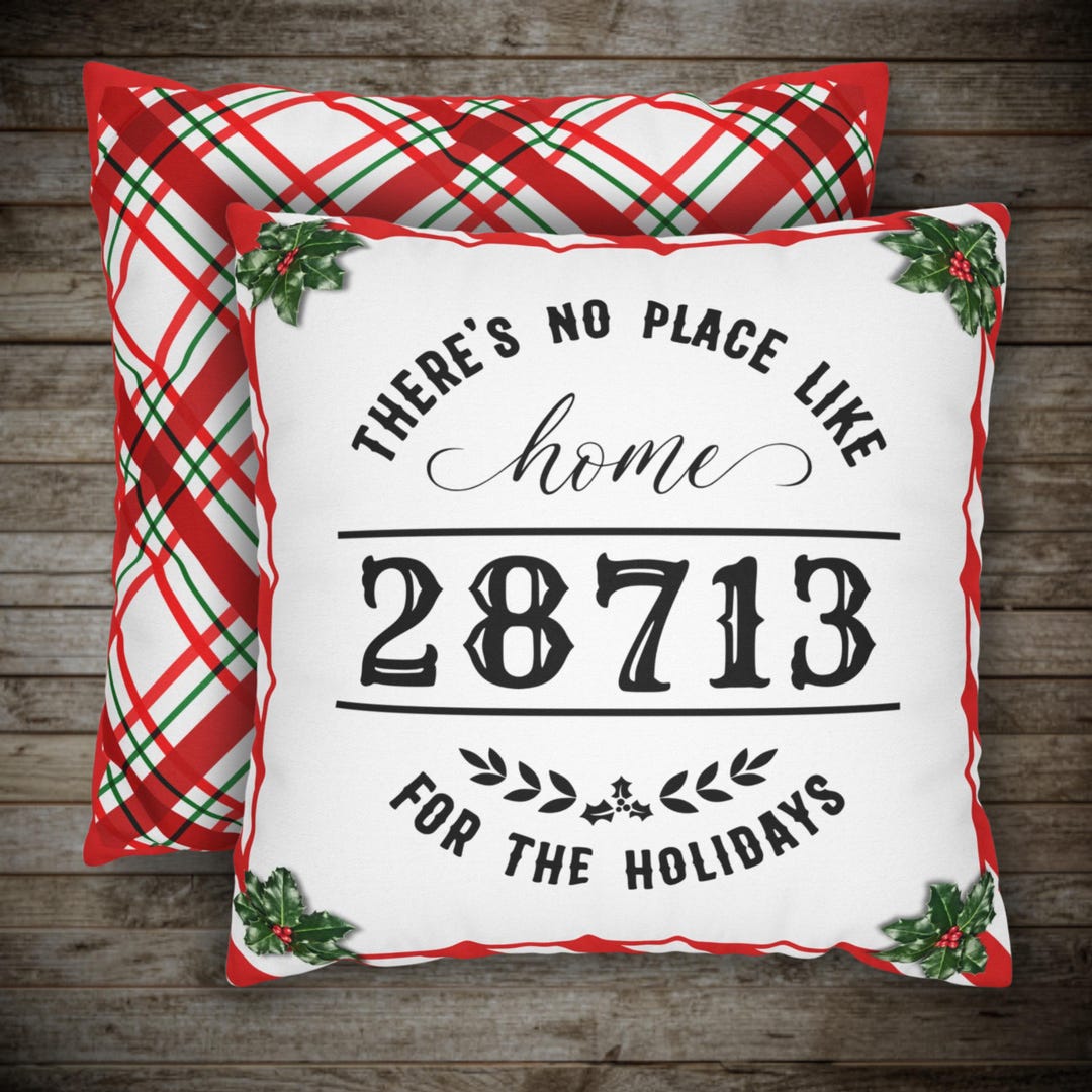Custom Personalized Zip Code Christmas Pillow Cover Personalized ...