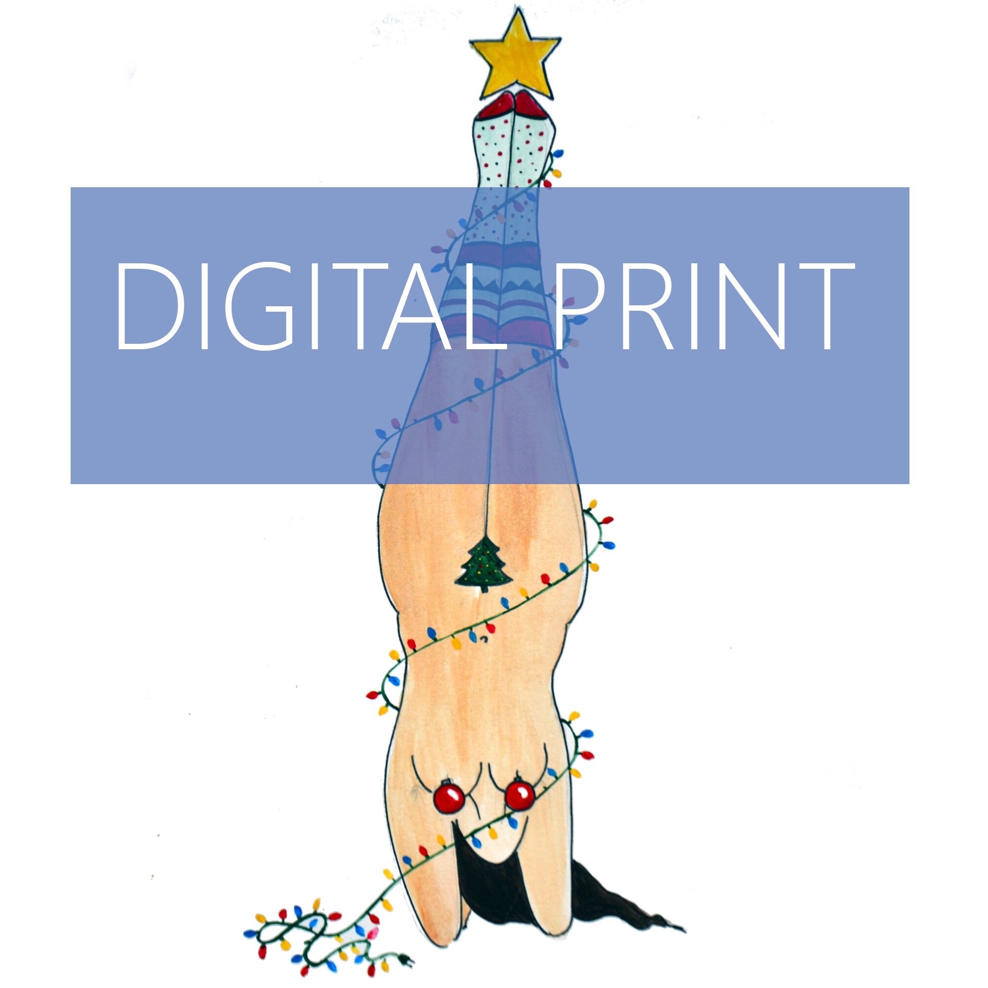 DIGITAL Holiday Bush Print poster Feminist Art Breastfeeding Art 