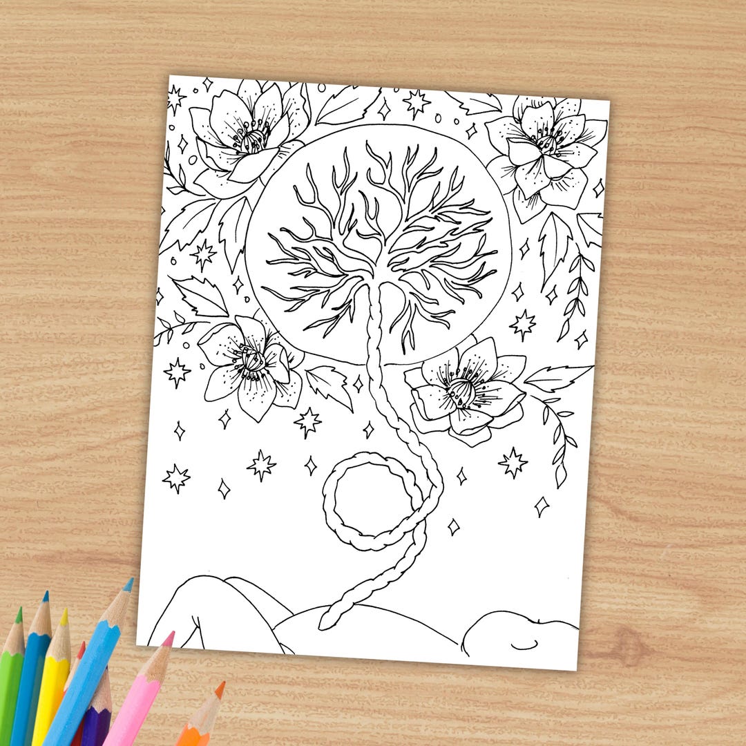 PLACENTA Coloring Page/ Birth Art Coloring Sheet/ Placenta Art/ Doula ...